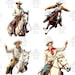 Wild West Cowboy and Horse Clipart Set - Vintage Western Illustrations ...