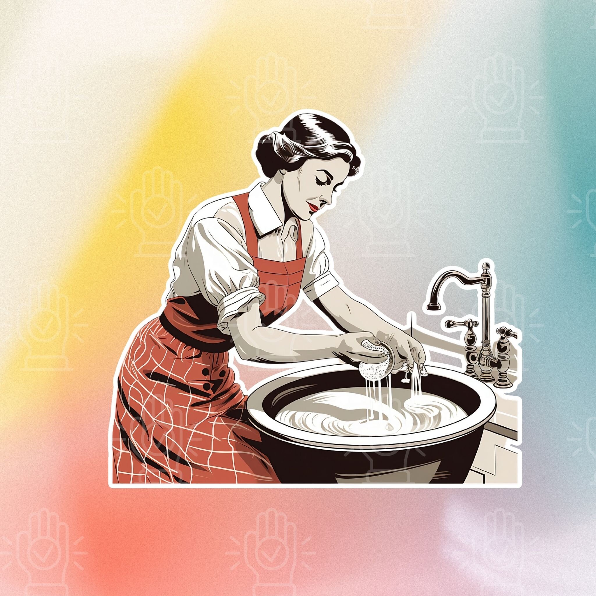 Clip Art Retro Woman 1920 Vector Art Vintage Homemaker PNG Housewife ...