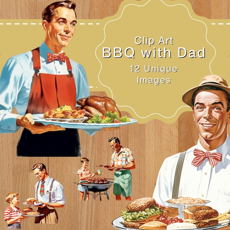 Happy Father's Day BBQ Graphics Pack, Birthday Grill and Barbecue ...