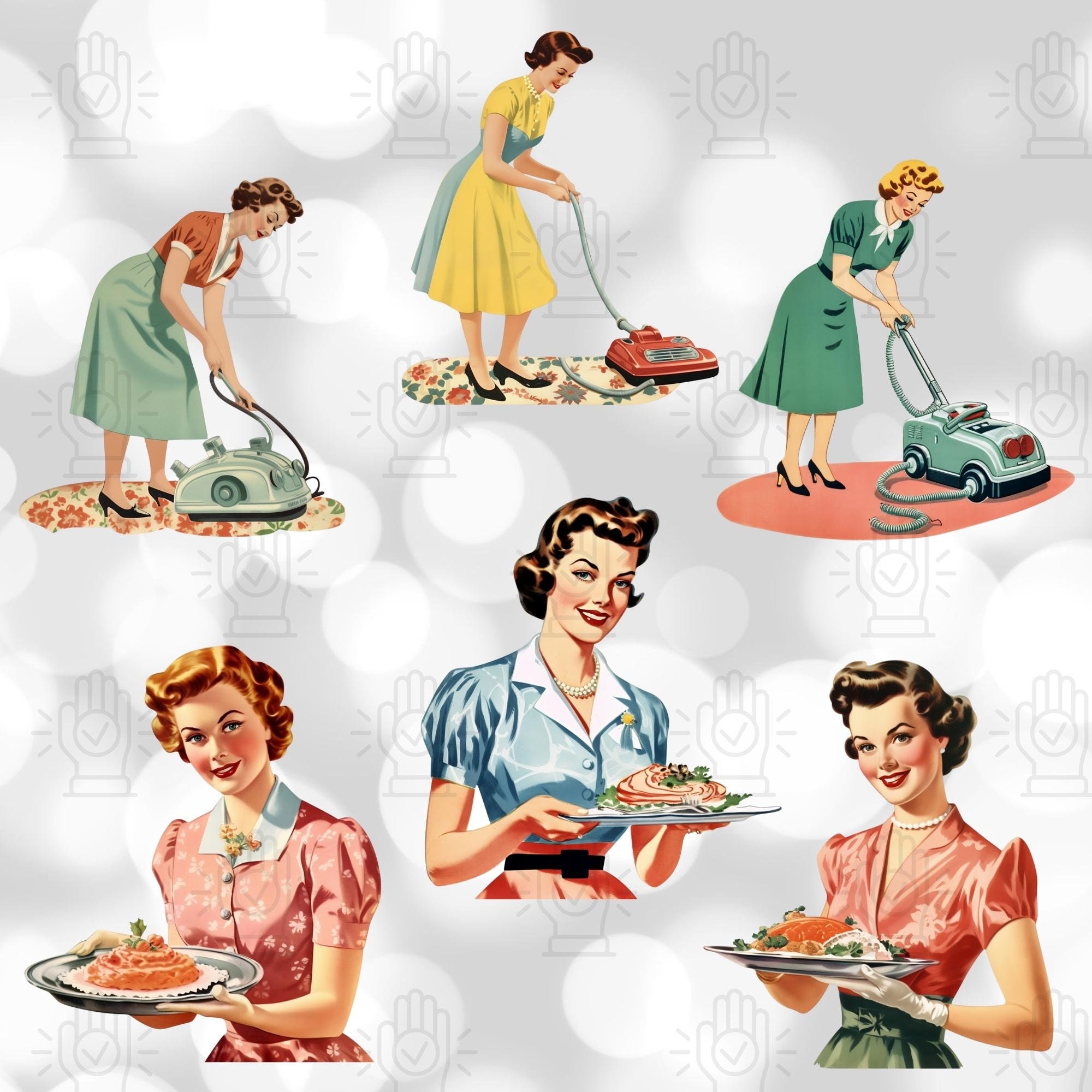 1950s Homemaker Clip Art Vintage Housewife Png And Images Etsy