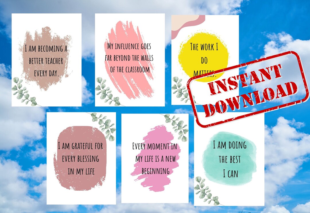 Printable Teacher Affirmation Cards - Great for New Teacher Gifts or ...
