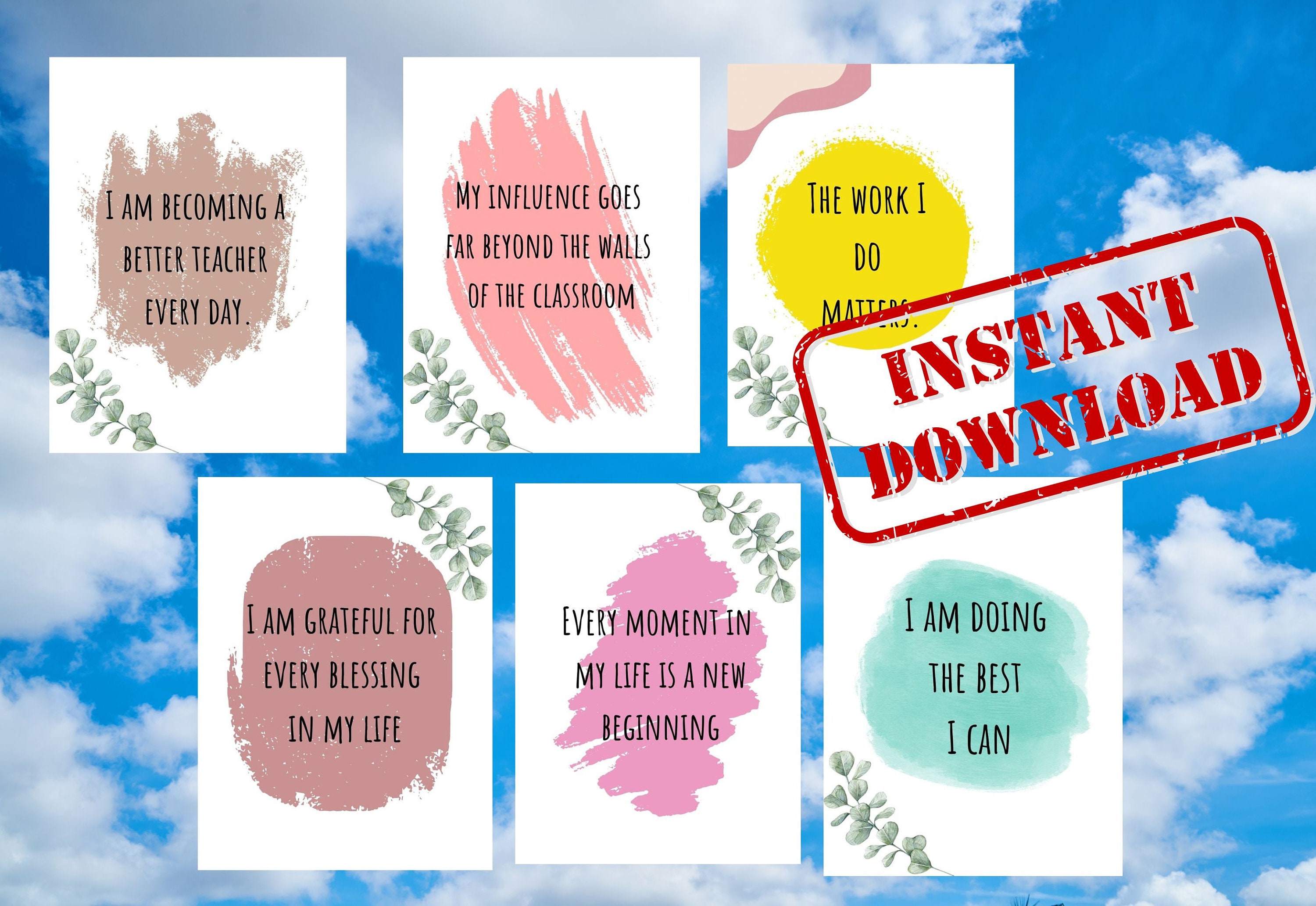 Printable Teacher Affirmation Cards - Great for New Teacher Gifts or ...