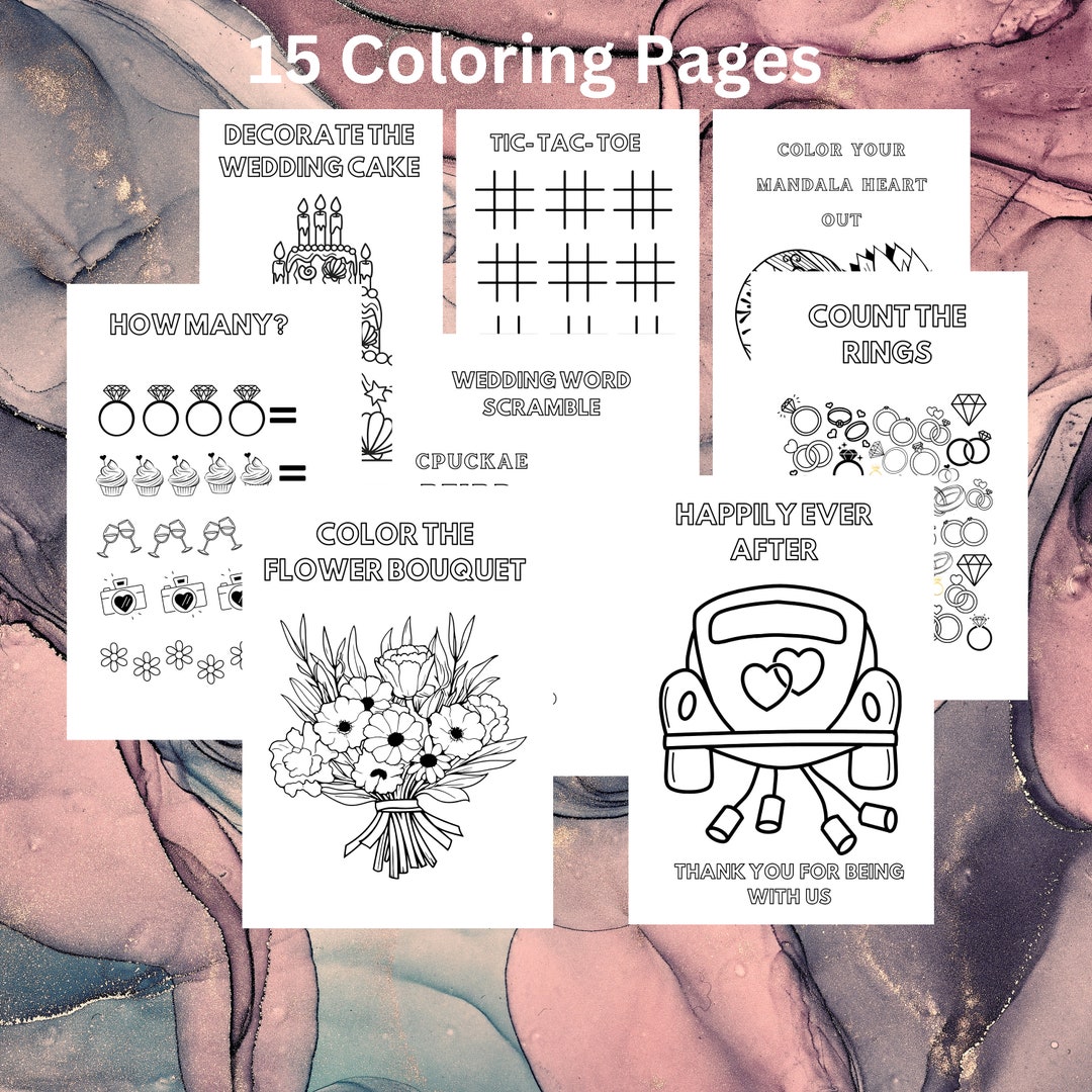 Wedding Activity Printable Kids Wedding Activity Book Wedding Coloring ...