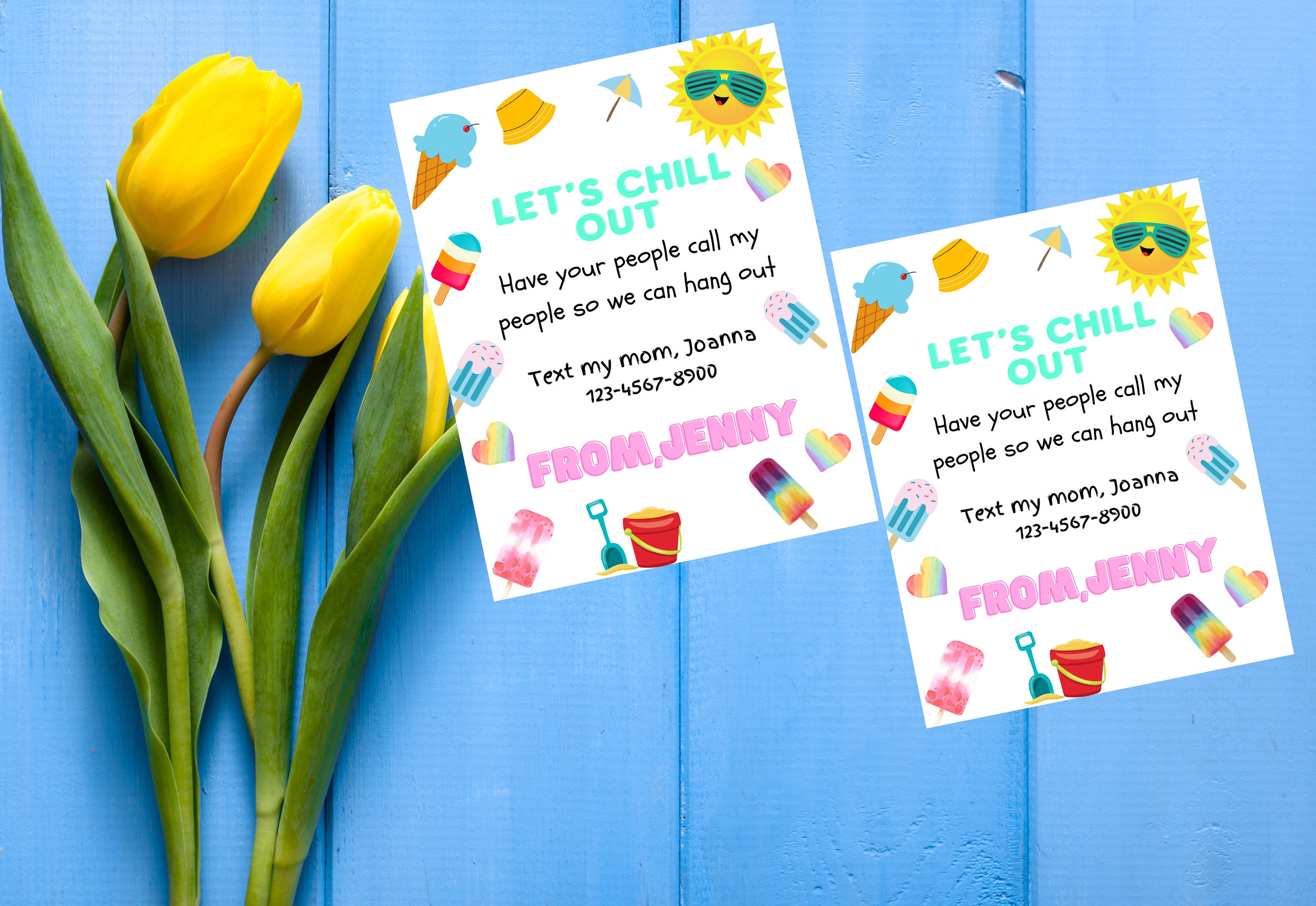 Summer Play Date Card, Printable End of School Tags for Kids, Play Date ...