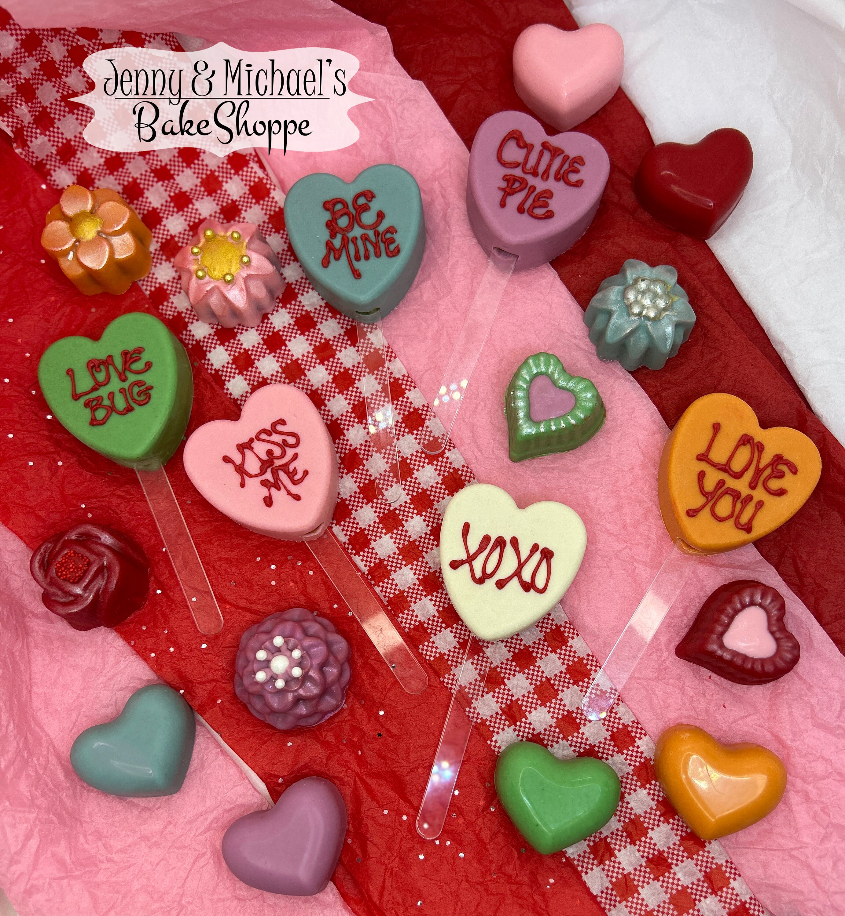 Conversation Heart Cakesicles, Chocolate Covered Cake on a Stick - Etsy