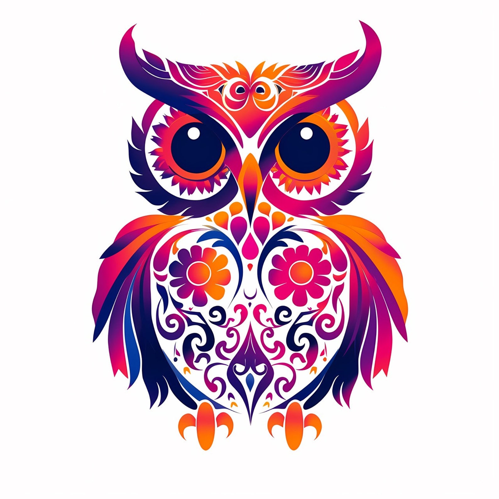 Owl Illustrations Digital Stickers Owl Clipart Scrapbooking Mystical ...