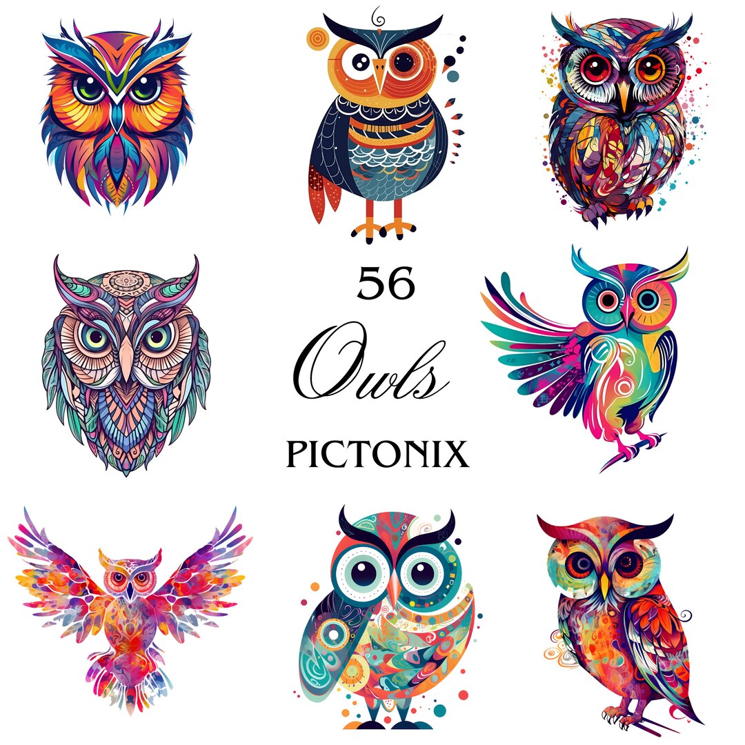 Owl Illustrations | Digital Stickers | Owl Clipart | Scrapbooking ...