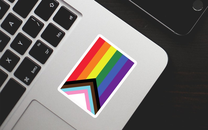 Progress Pride Flag Sticker | Gay Pride Vinyl Sticker | Water Bottle ...