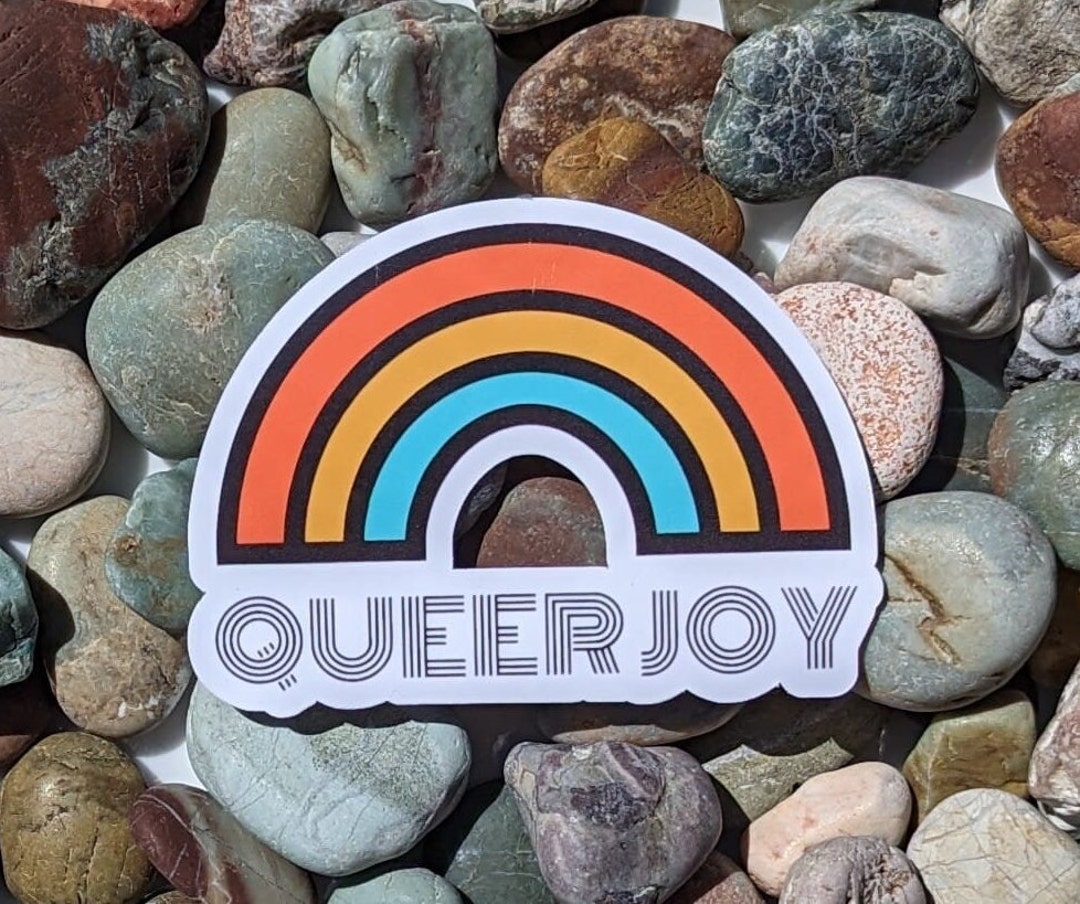 Retro Queer Joy Rainbow Sticker, Pride Sticker, Vinyl Sticker, Pride ...