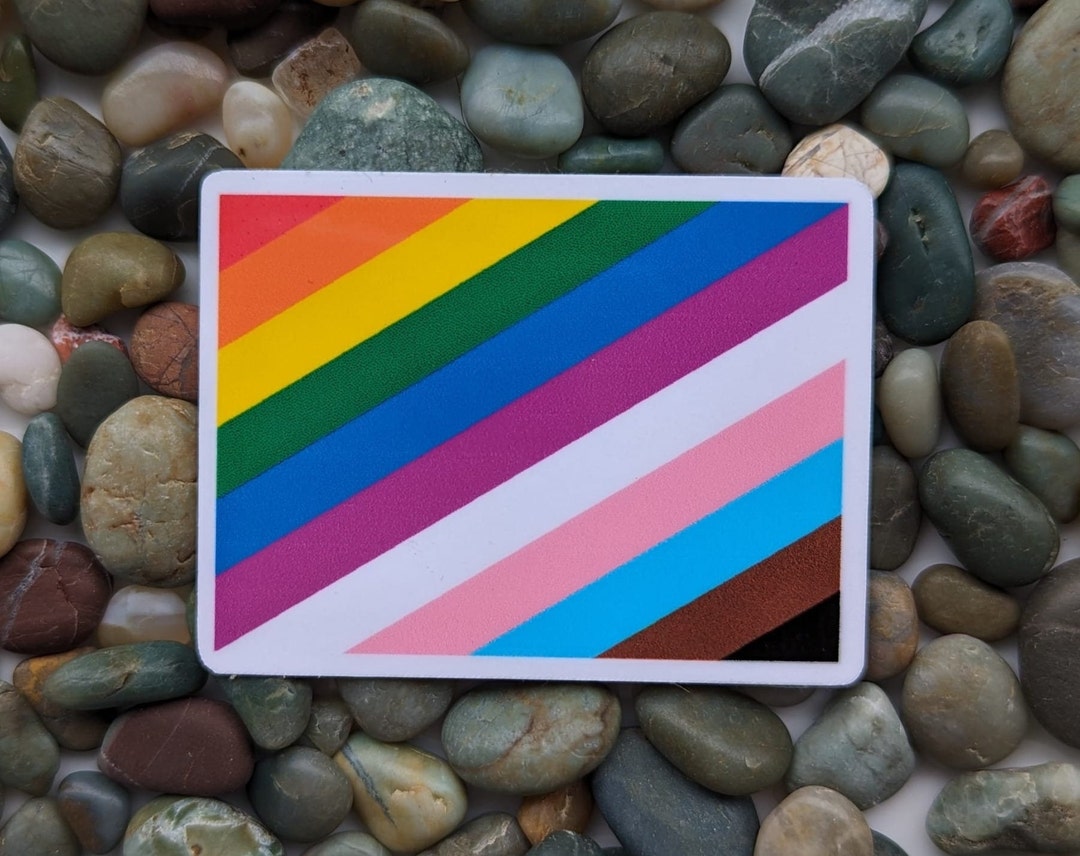 Diagonal Progress Pride Flag | Waterproof | Dishwasher Durable | Two ...