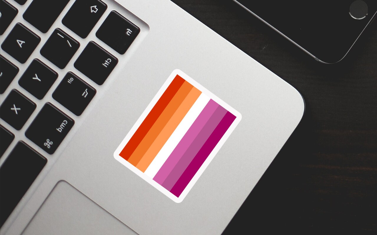 Lesbian Flag Sticker Love Wins Vinyl Sticker Two Sizes Water Bottle ...