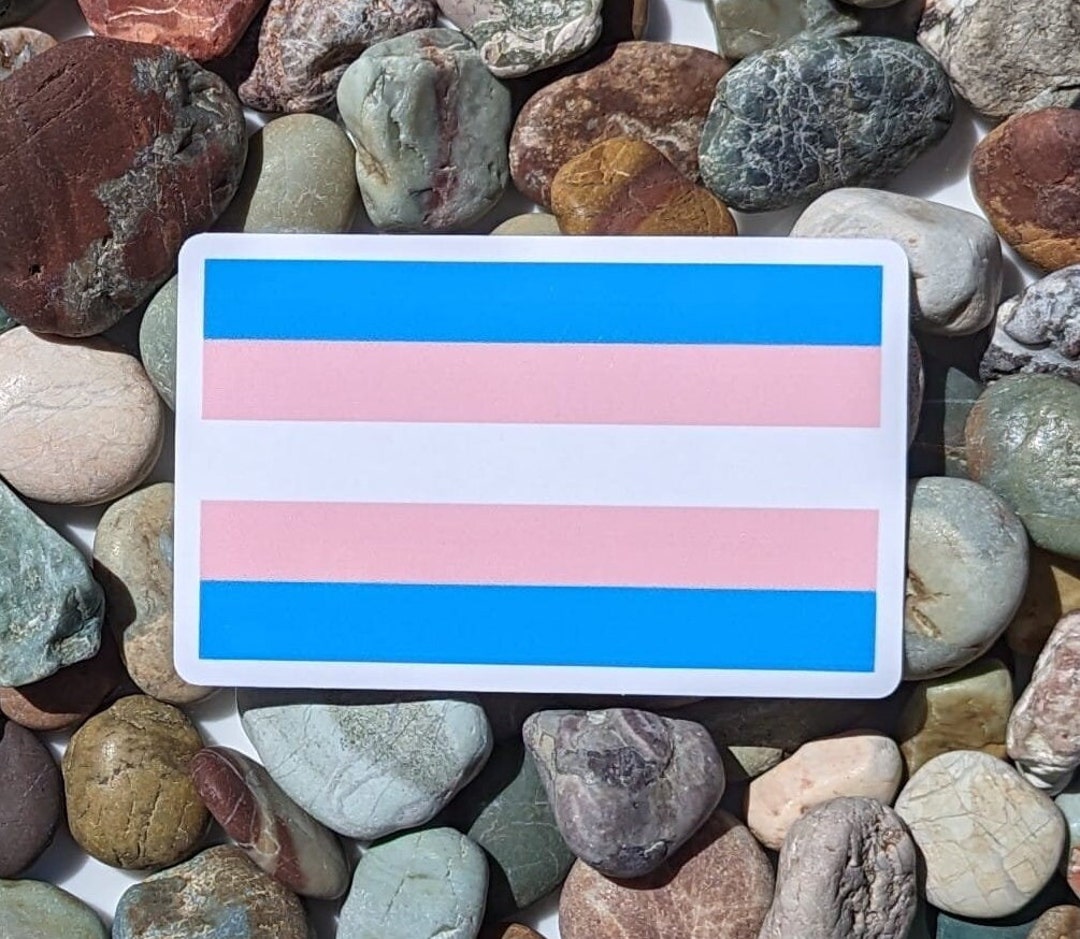 Trans Flag Sticker, Trans Rights Pride Sticker, Flag, Vinyl Sticker ...