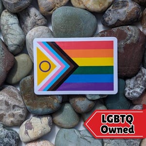 Intersex-inclusive Progress Flag Pride Sticker Gay Vinyl Sticker Water Bottle Sticker Laptop ...