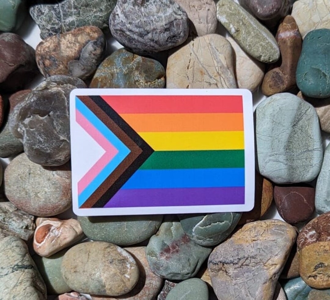Progress Pride Flag Sticker Waterproof and Weatherproof Two Sizes Water ...