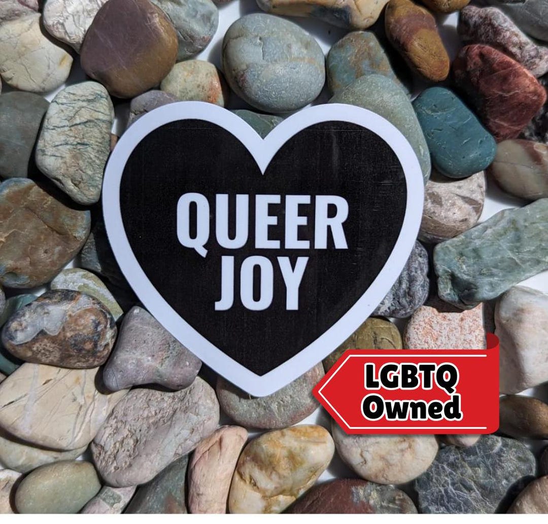 Queer Joy Heart Sticker| Love Wins Vinyl Sticker | Two Sizes | Water ...