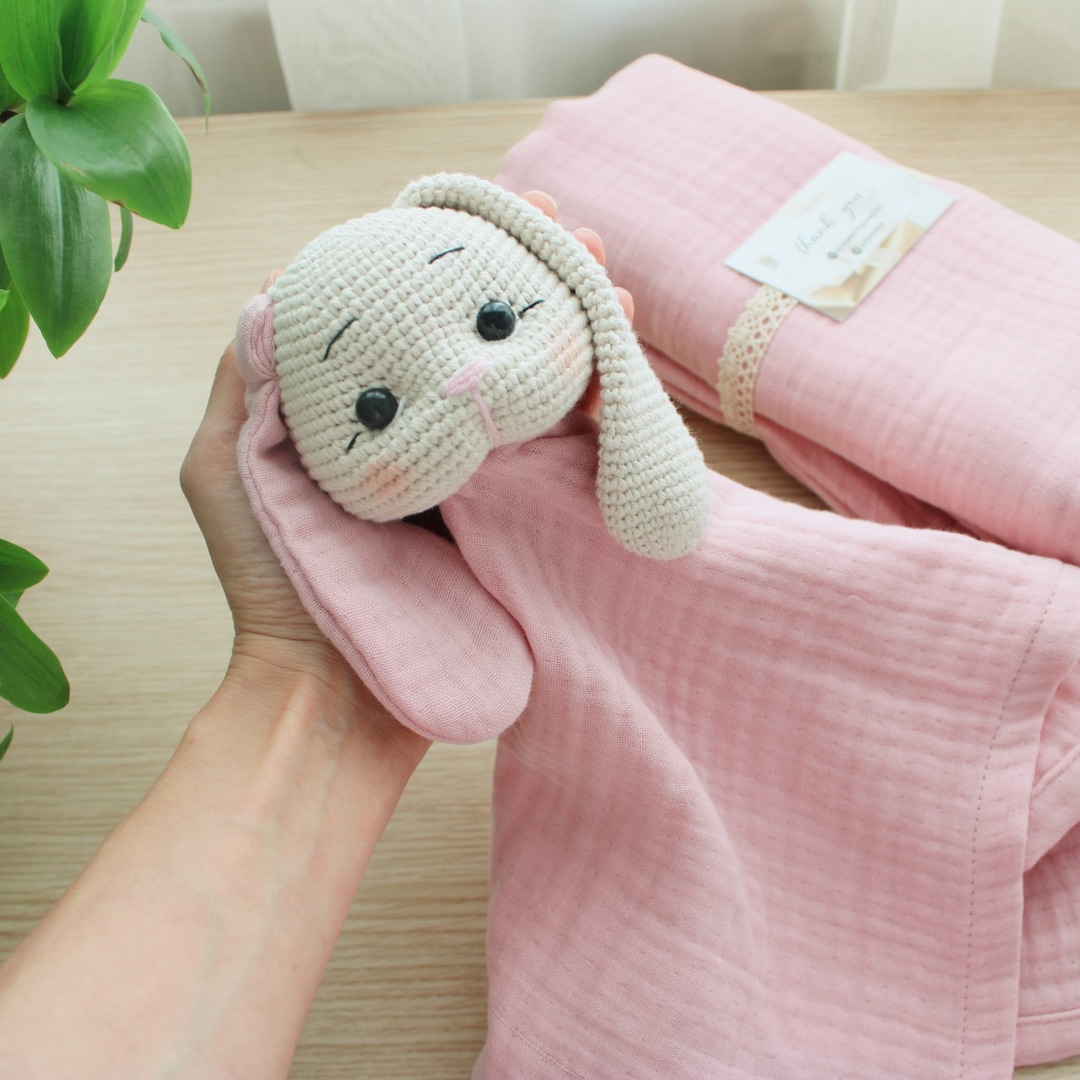 Organic Amigurumi Rabbit Sleeping Buddy and Blanket Newborn - Etsy