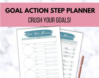 Goal-setting Worksheet/goal Action Step Planner: Achieve Your Dreams With Strategic Planning - Etsy