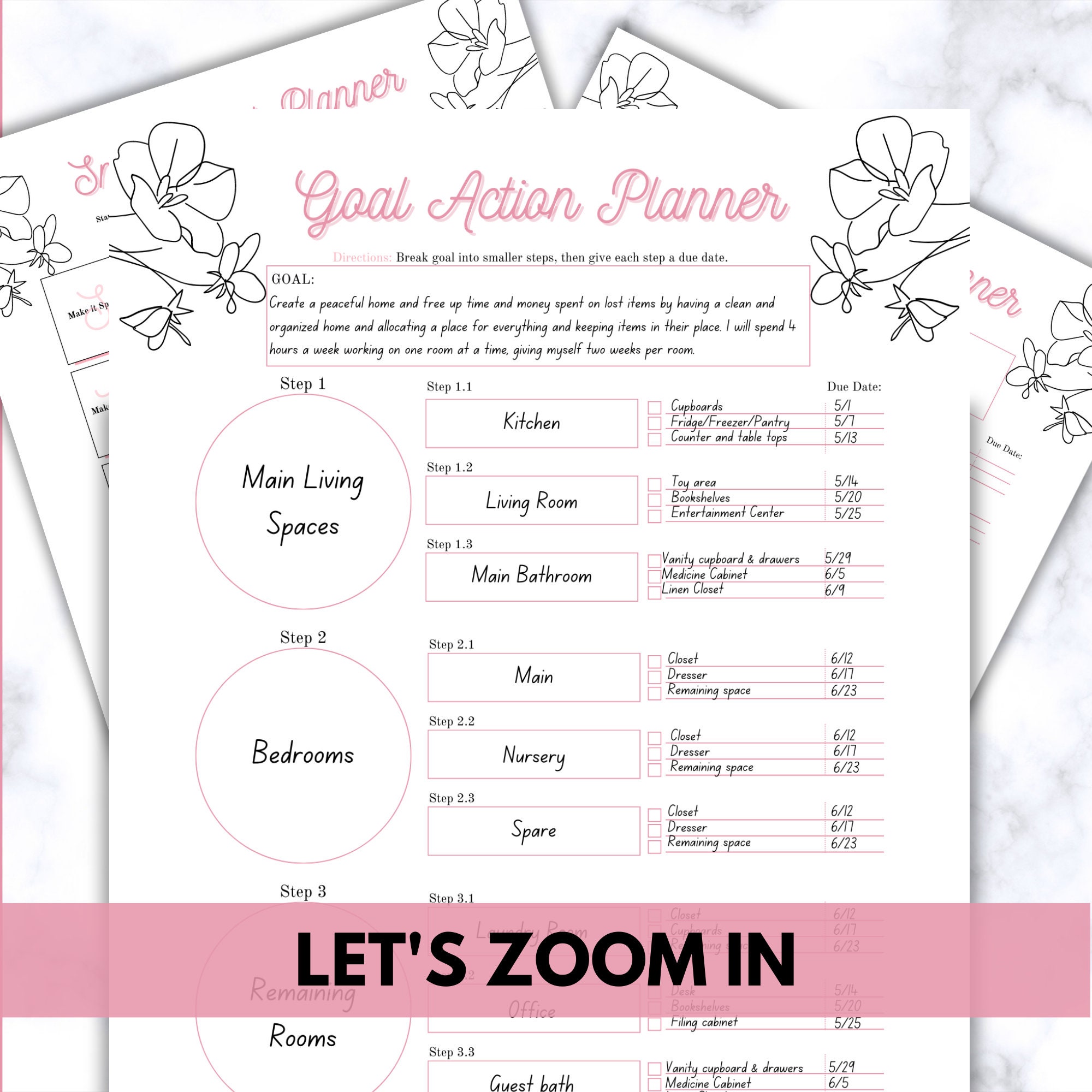 Goal-setting Worksheet/goal Action Step Planner: Achieve Your Dreams ...