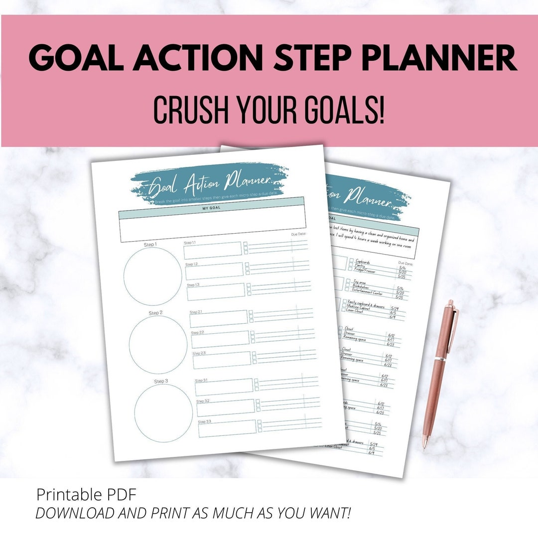 Goal-setting Worksheet/goal Action Step Planner: Achieve Your Dreams ...