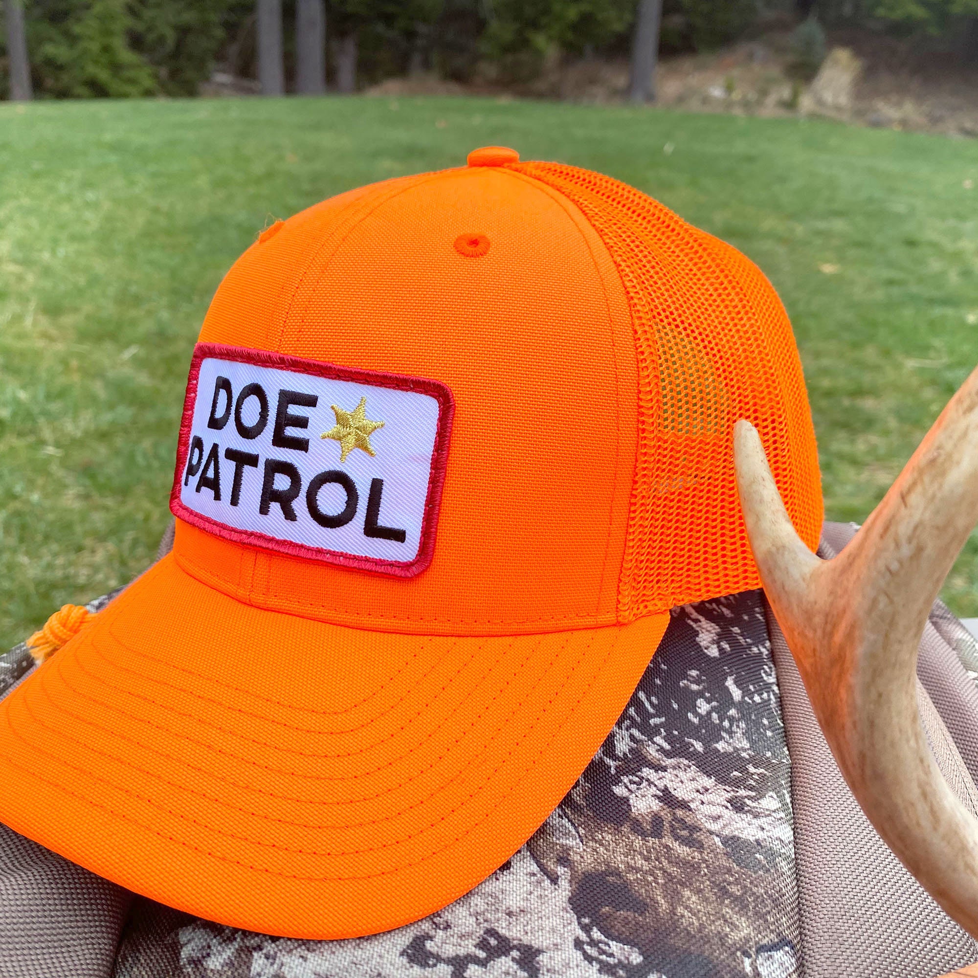 Blaze Orange Deer Hunting Trucker Style Patch Hat Doe Patrol - Etsy