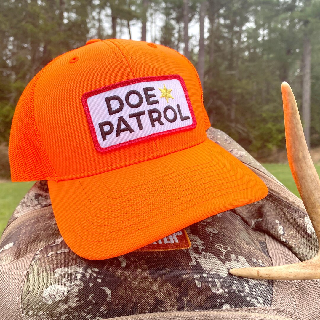 Blaze Orange Deer Hunting Trucker Style Patch Hat Doe Patrol - Etsy
