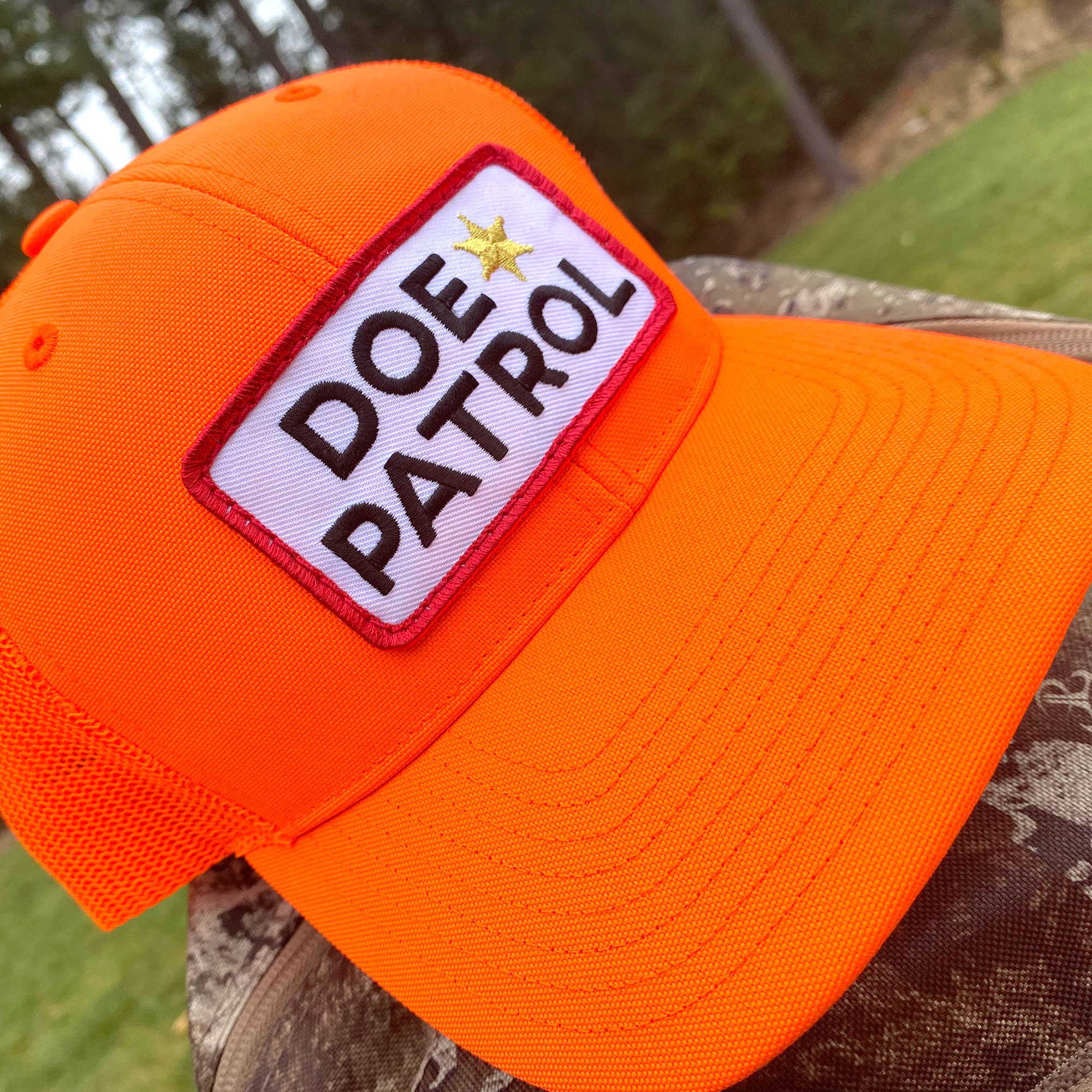 Blaze Orange Deer Hunting Trucker Style Patch Hat Doe Patrol - Etsy