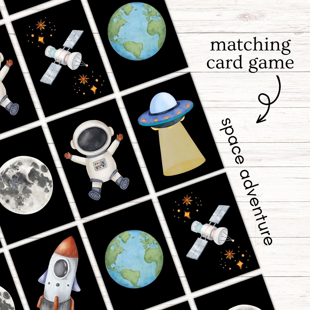 Matching Card Game, Printable Digital Download, Outer Space, Classroom ...