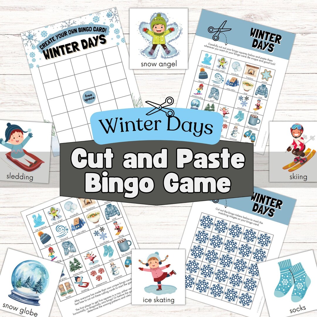 Create Your Own, Cut and Paste Bingo, Winter Snowy Days, Printable ...