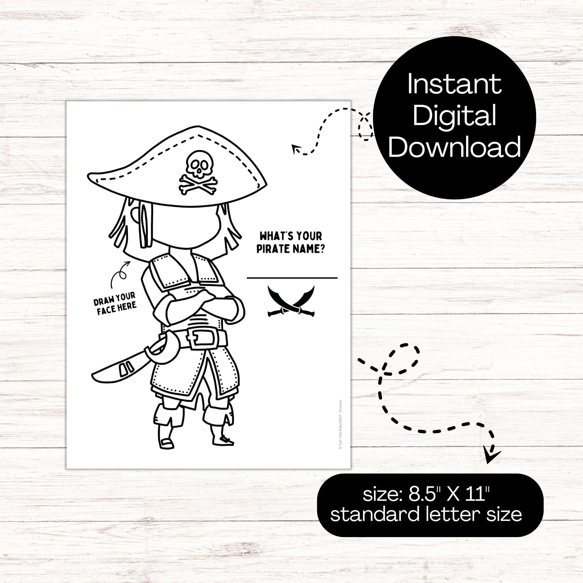 Pirate Draw Your Face Sheet, Drawing Prompt, Art Project Worksheet ...