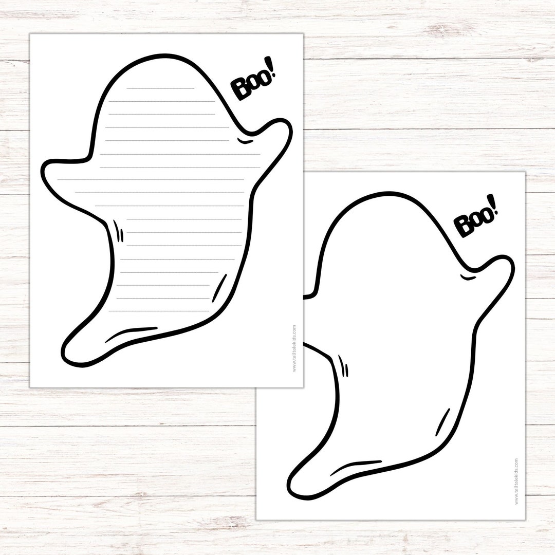 Stationery Set, Spooky Ghost Boo, Happy Halloween, Lined and Non-lined ...