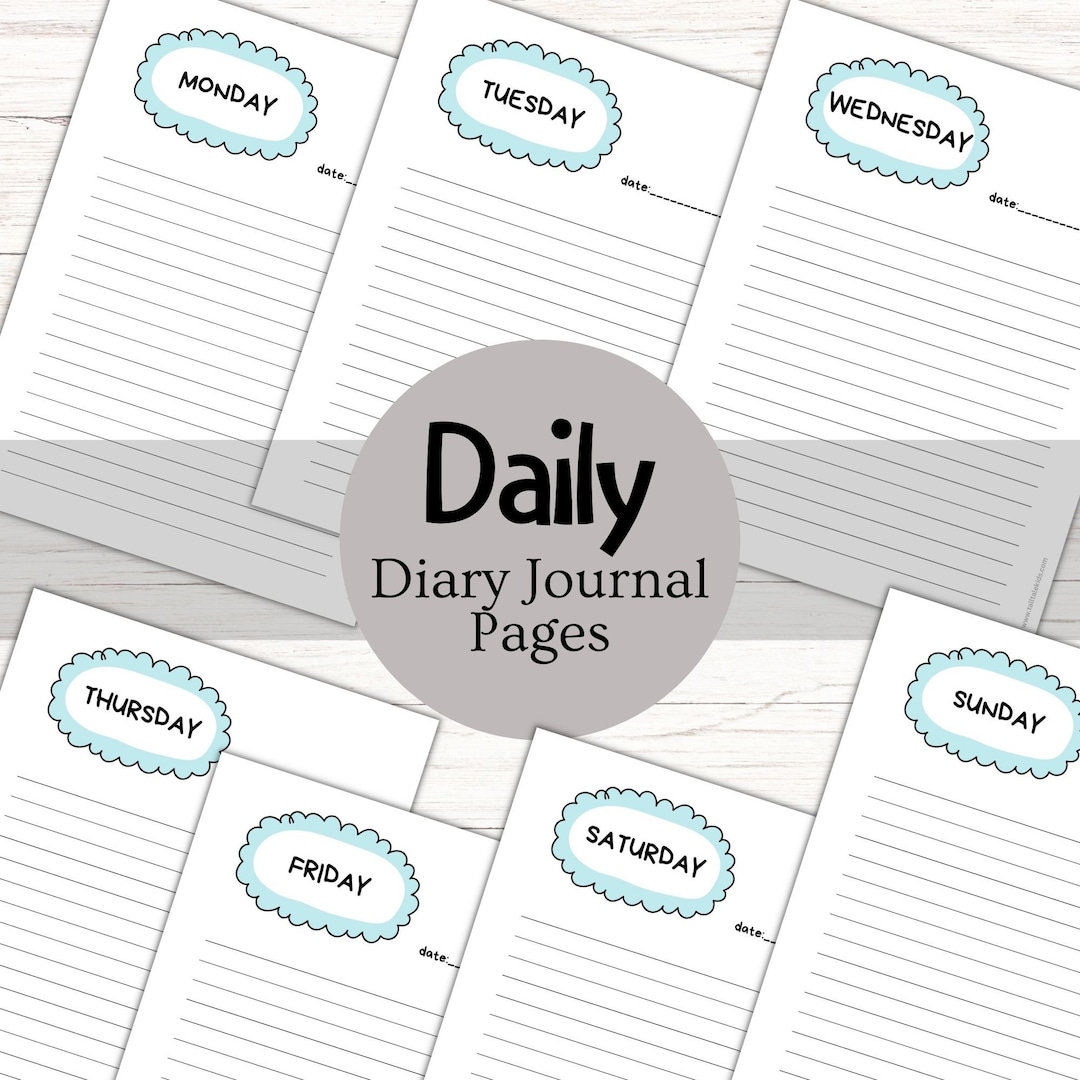 Digital Download, Printable Daily Sheet Pages, Journal, Diary, Creative ...