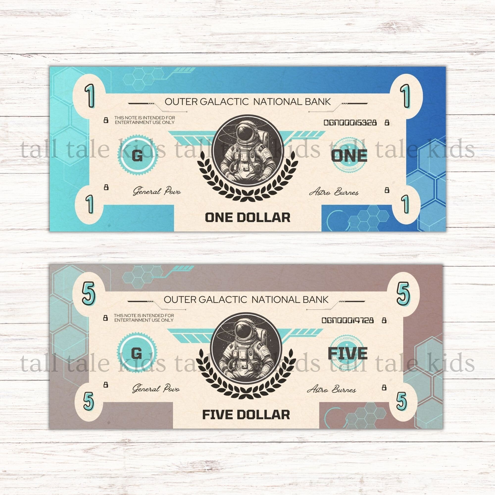 Printable Pretend Play Money Currency Dollar Astronaut Outer - Etsy