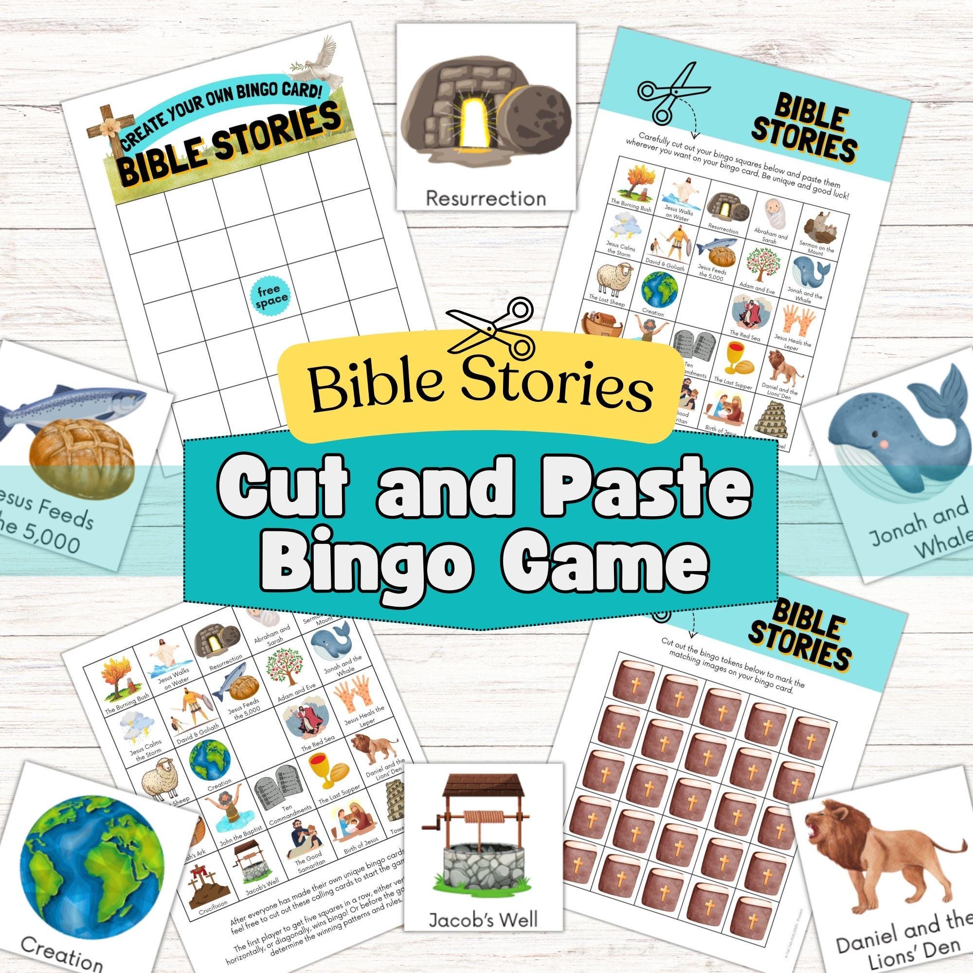 Cut and Paste Bingo, Create Your Own Cards, Bible Stories, Classroom ...