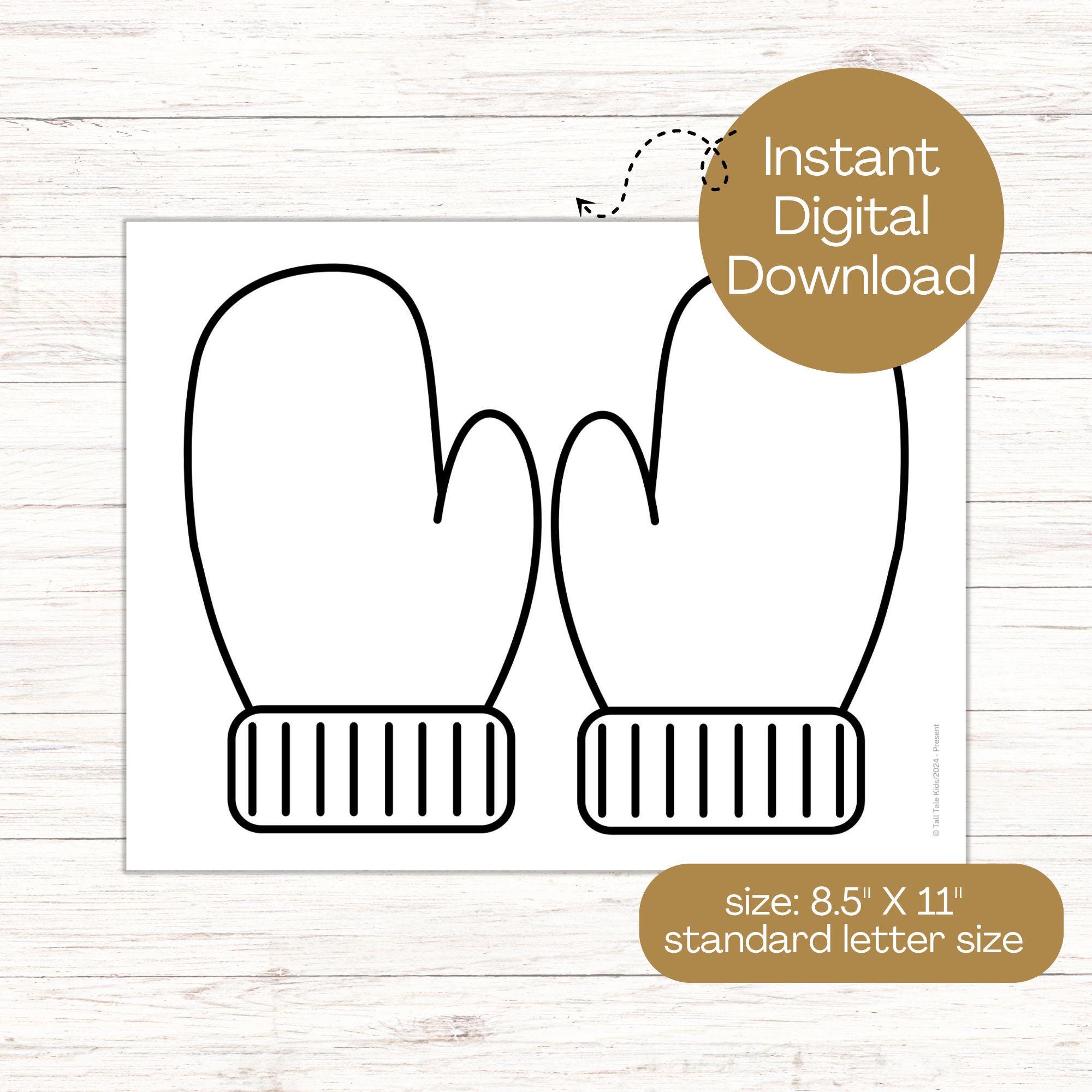 Cozy Mittens Outline Sheet Page, Coloring Art Project Resource, Holiday ...