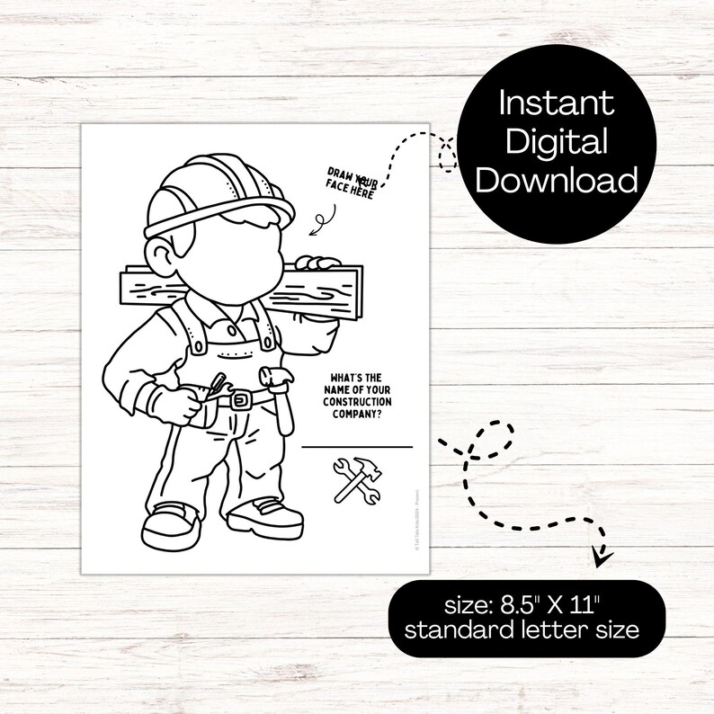 Construction Worker Draw Your Face Sheet, Drawing Prompt, Art Project ...