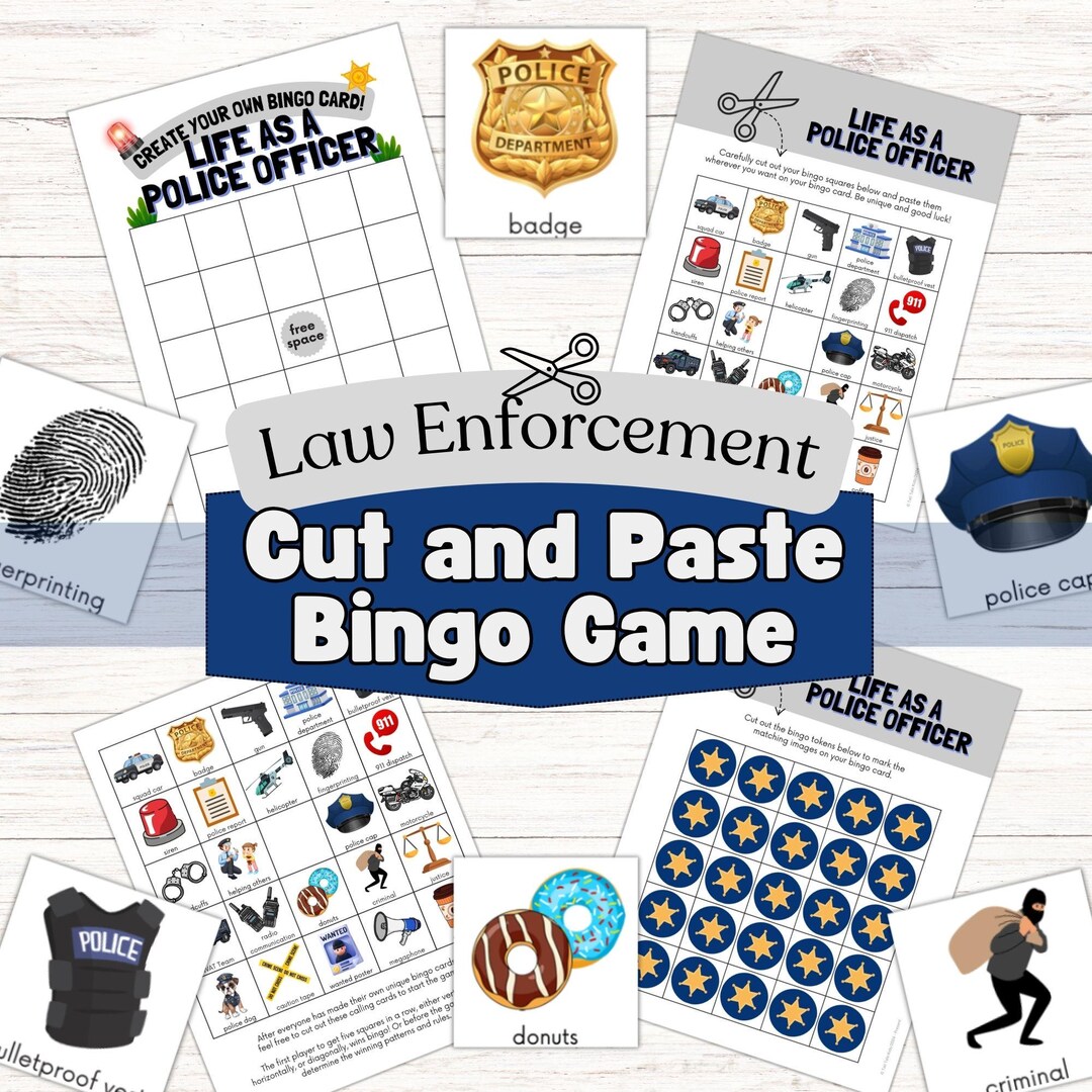Cut and Paste Bingo, Life as a Police Officer, Create Your Own Cards ...