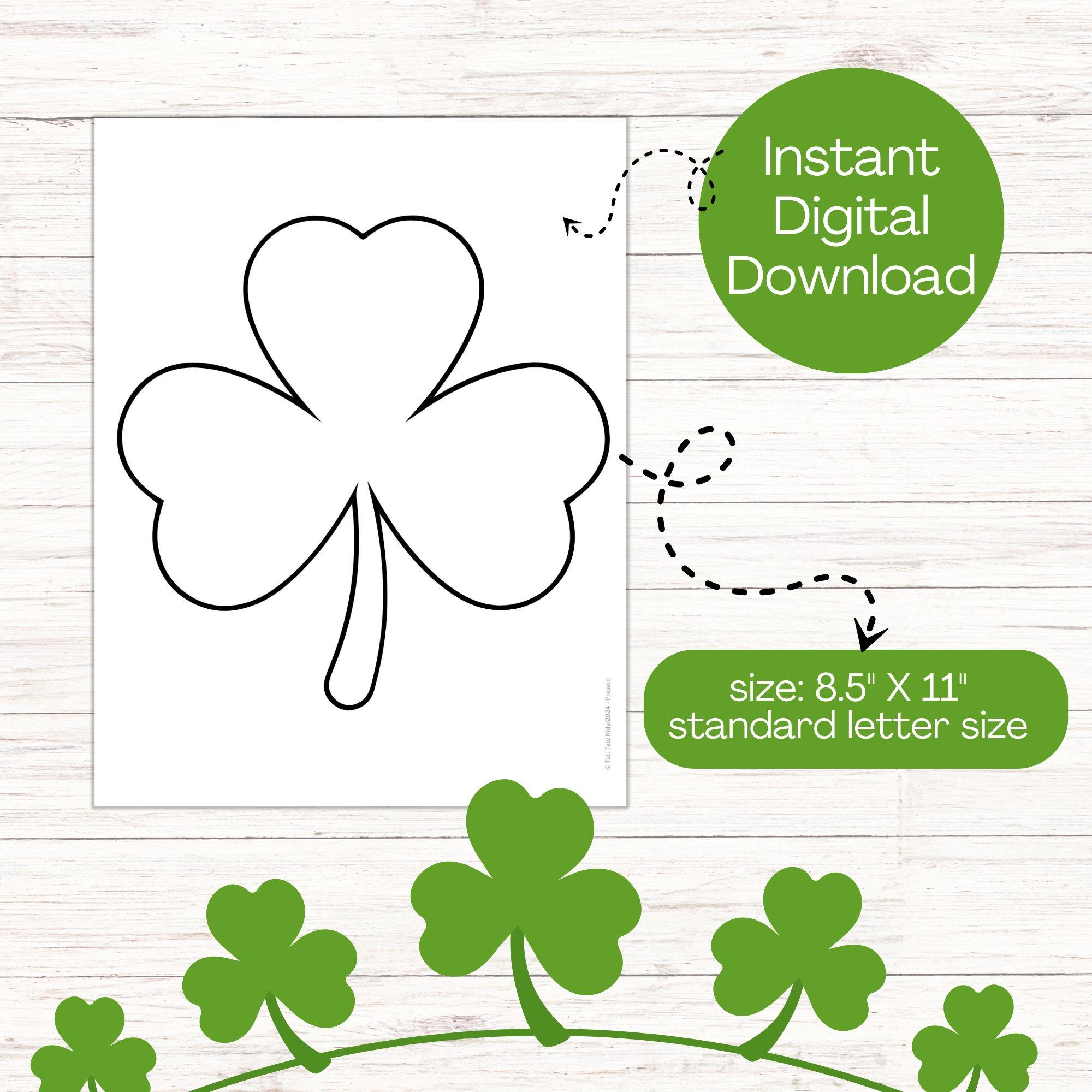 Lucky Shamrock Outline, Art Activity Project Sheet, Coloring Page ...