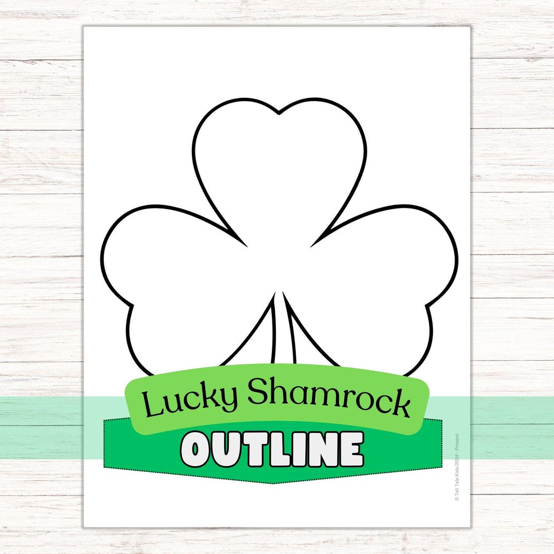 Lucky Shamrock Outline, Art Activity Project Sheet, Coloring Page ...