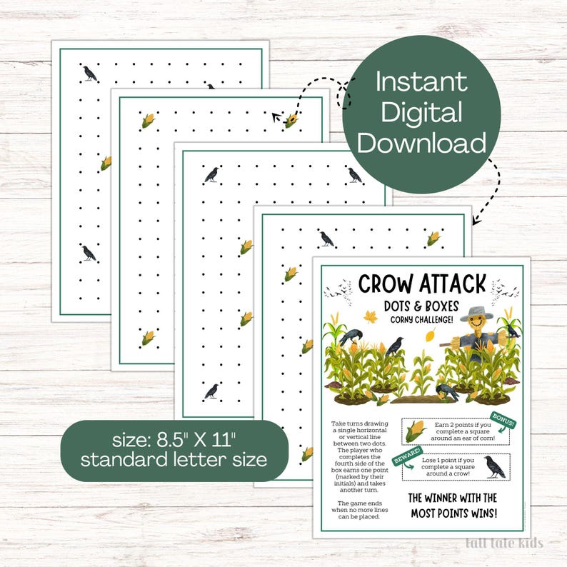 Crow Attack Corn Maze Puzzle Game, Printable Digital Download, Seasonal ...