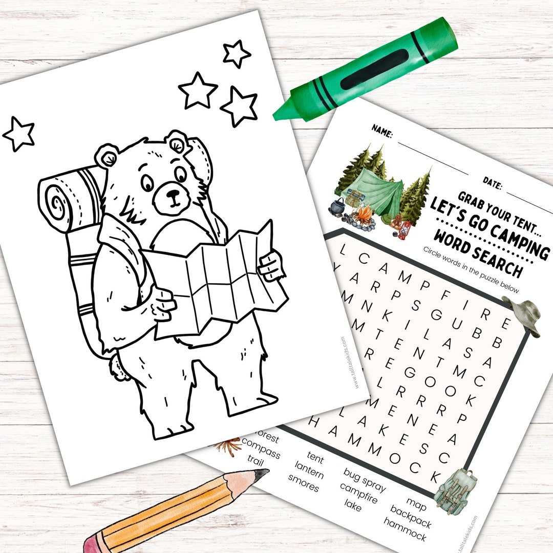 Printable Word Search Game, Digital Download, Camping Adventure ...