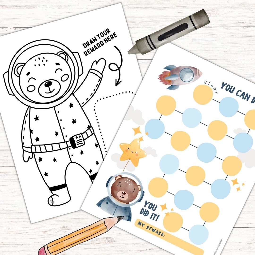 Printable Reward Chart, Behavior Chart, Potty Training, Coloring Page ...