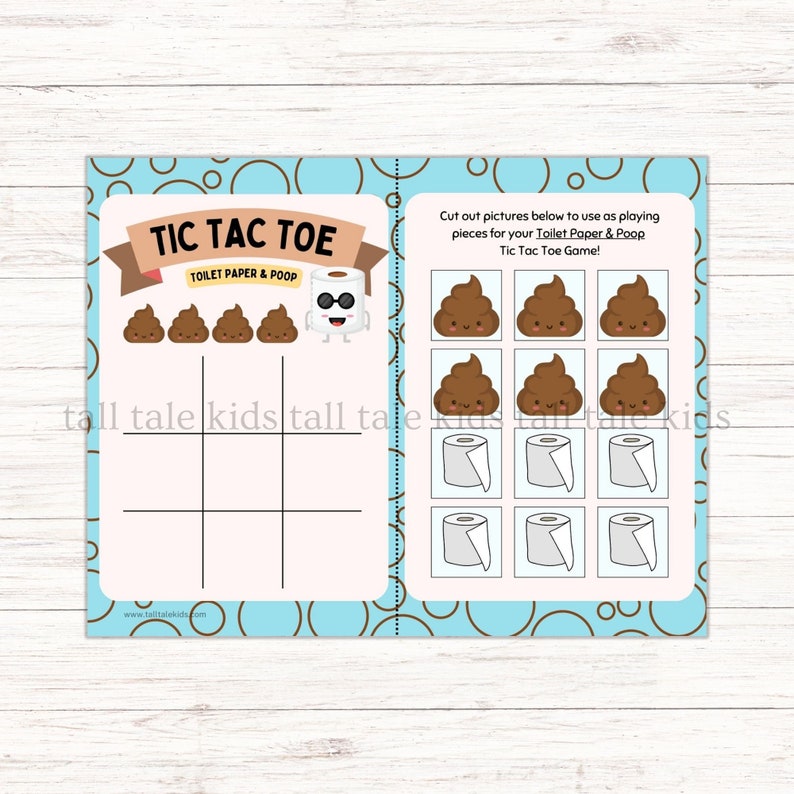 Tic Tac Toe Game, Printable Digital Download, Gross Icky Sticky Themed ...