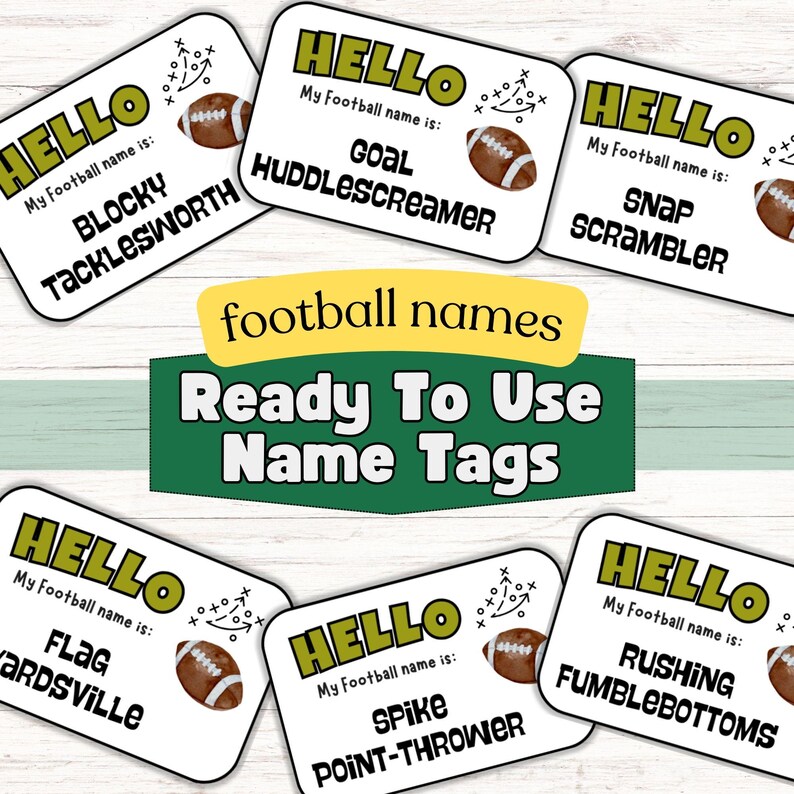 What is Your Football Name Tags, Ready to Use Print Tags, Sports ...
