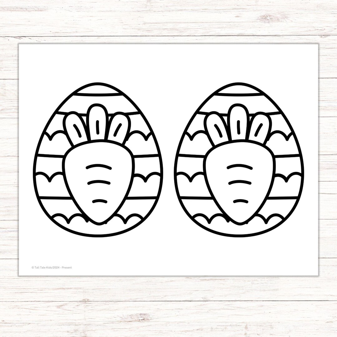Easter Egg Carrot Coloring Sheet, Bulletin Board Art Sheet, Spring ...
