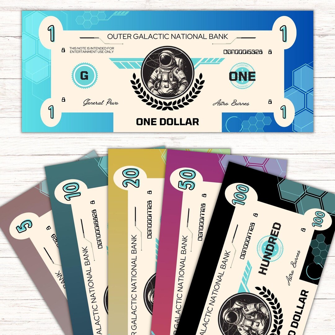 Astronaut Outer Space Pretend Play Money, Dramatic Play Currency ...