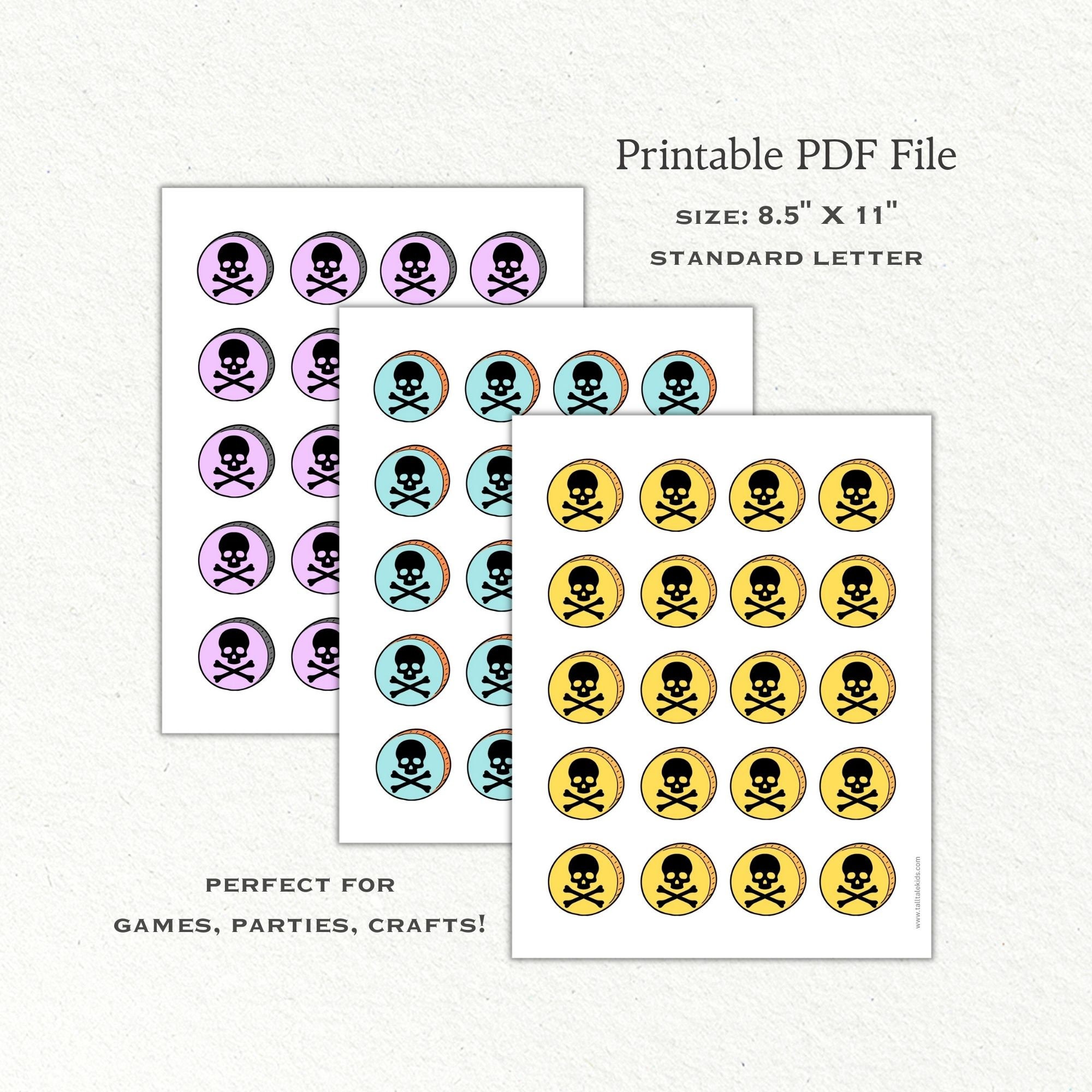 Printable Pretend Play Pirate Money Currency Coins Doubloon - Etsy