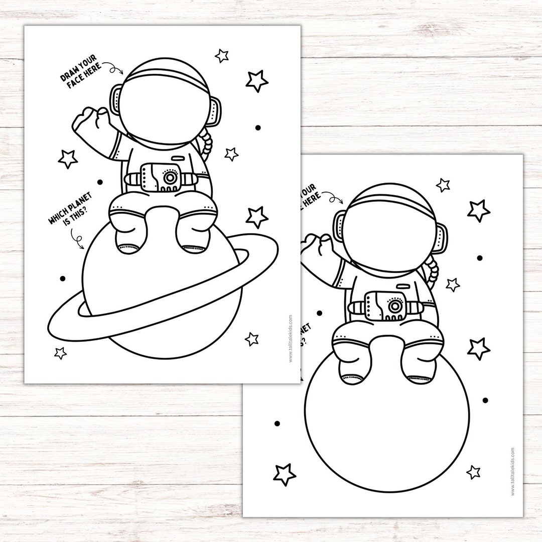 Fill-in Art Activity, Drawing Prompt, Outer Space, Astronaut, Coloring ...