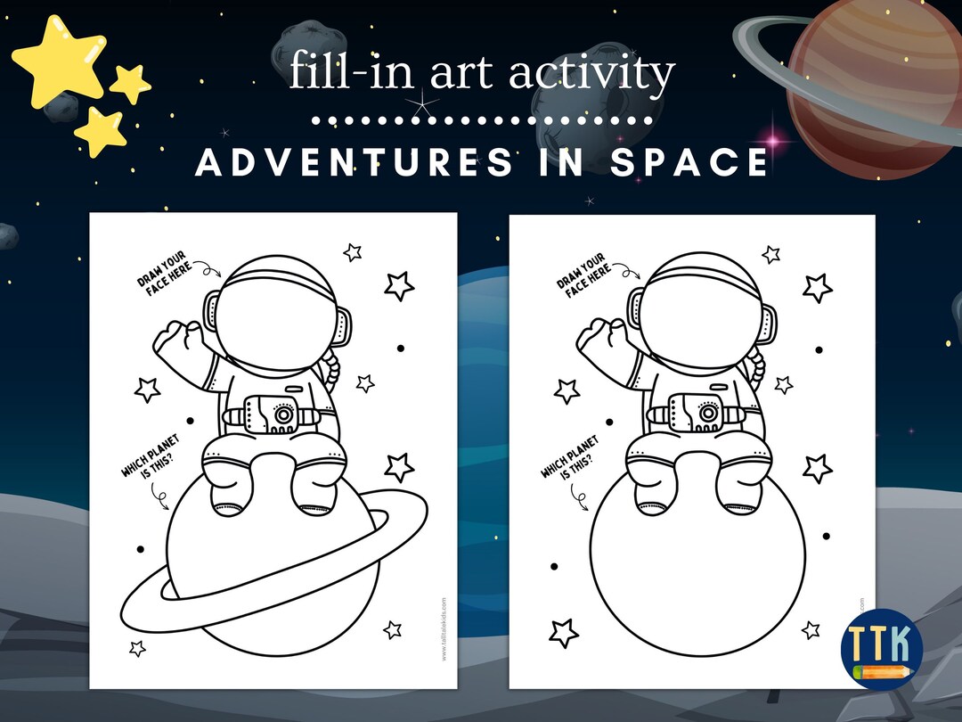 Fill-in Art Activity Drawing Prompt Outer Space Astronaut - Etsy