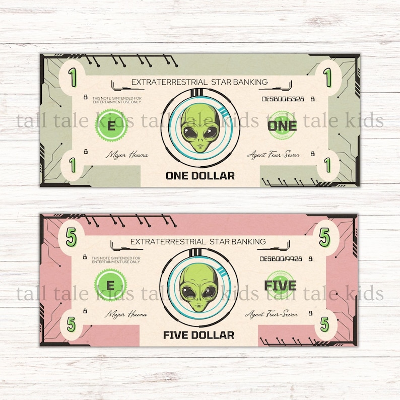 Printable Pretend Play Money Currency Dollar Alien Outer - Etsy Australia