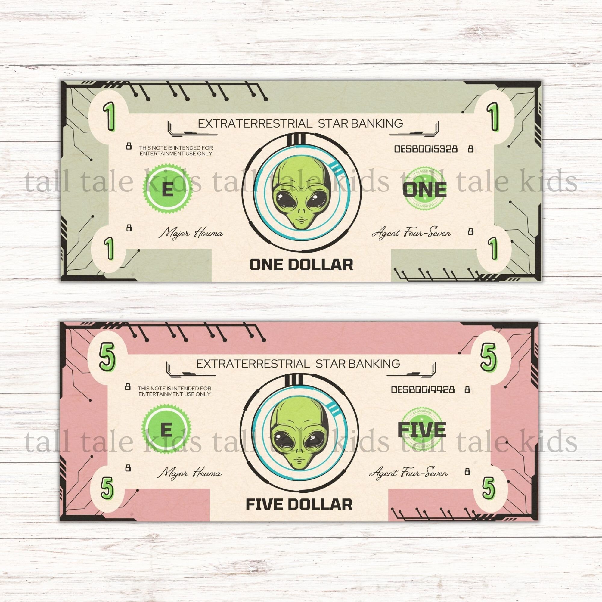 Printable Pretend Play Money Currency Dollar Alien Outer - Etsy